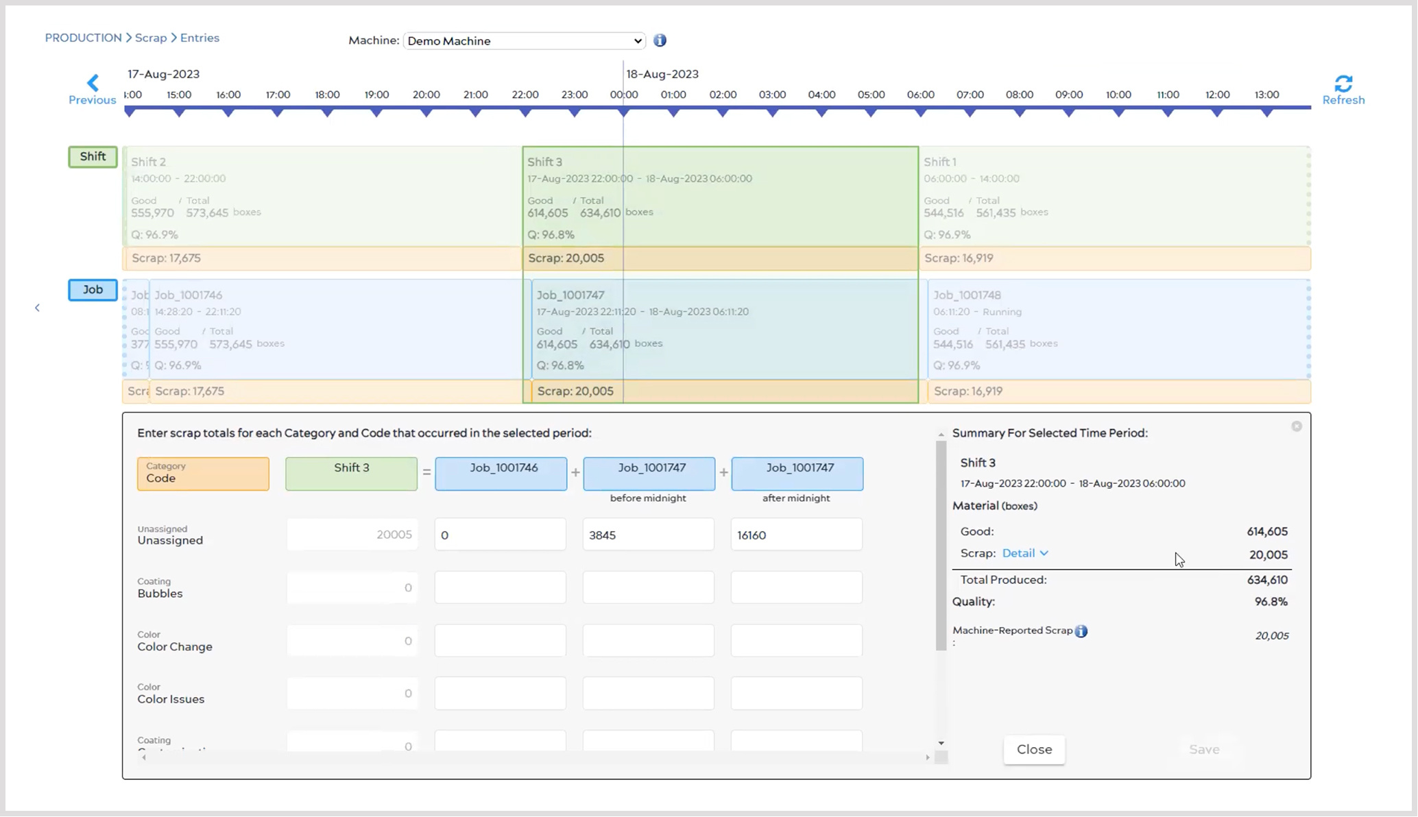 New ei³ features: Scrap Tracking and Run Rate OEE